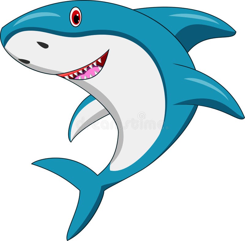 Happy shark cartoon stock vector. Illustration of clipart - 24691352