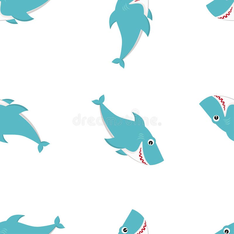 Shark Face Seamless Pattern Stock Illustrations – 104 Shark Face ...