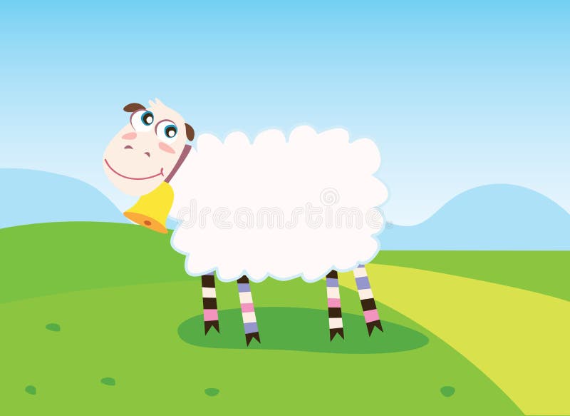 Happy sheep stock vector. Illustration of nature, meadow - 8645815