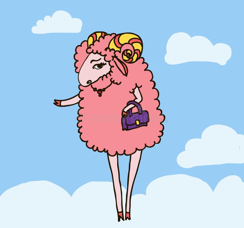 Happy sheep stock vector. Illustration of baby, garden - 34677870