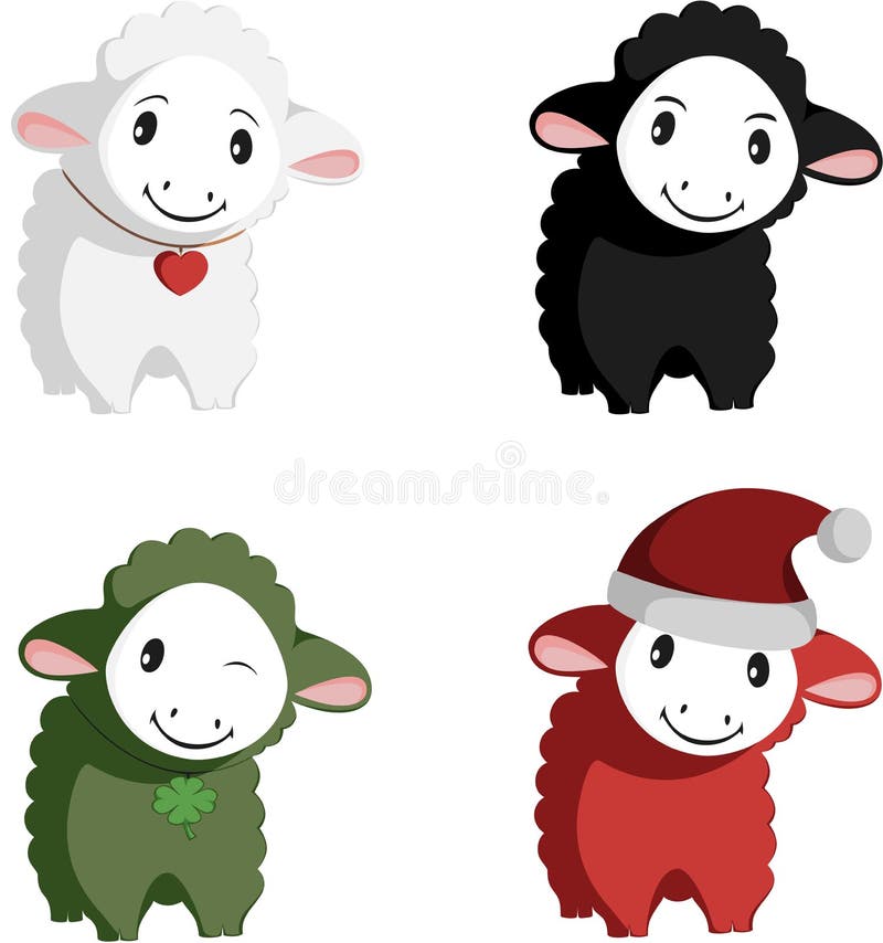 Happy Sheep Mascots stock vector. Illustration of nice - 35428295
