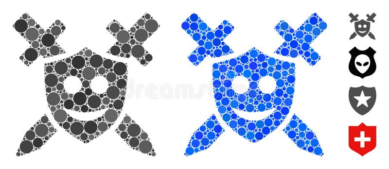 Happy Shield Composition Icon of Circle Dots Stock Illustration ...