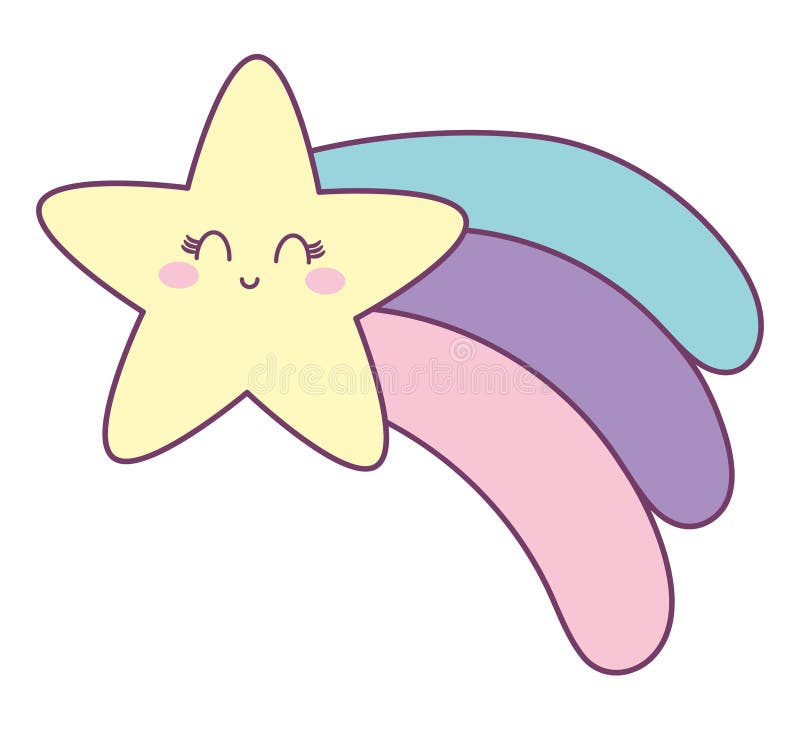 Kawaii Shooting Star Stock Illustrations – 116 Kawaii Shooting Star ...