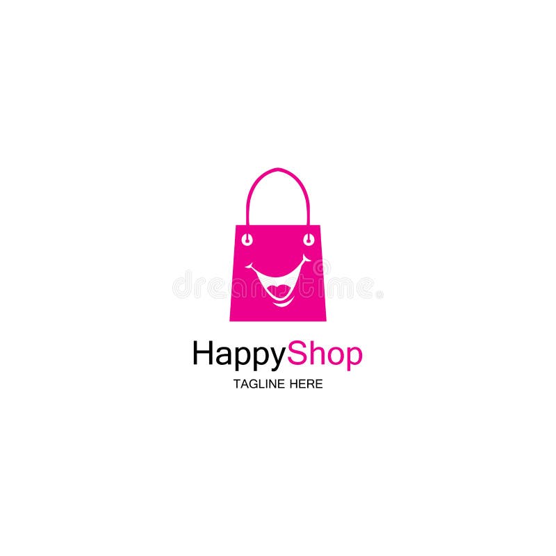 Happy Shop Logo Design Template Stock Vector - Illustration of market ...