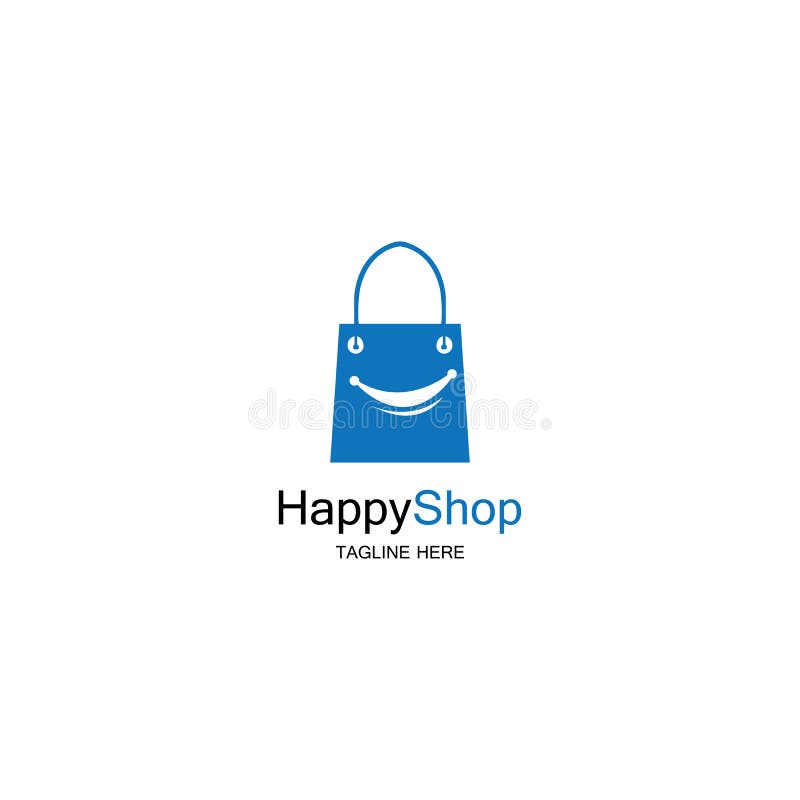 Happy Shop Logo Design Template Stock Vector - Illustration of design ...
