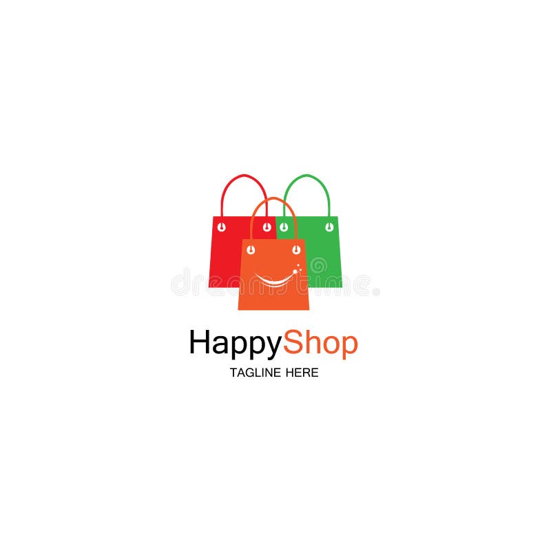 Happy Shop Logo Design Template Stock Vector - Illustration of logotype ...