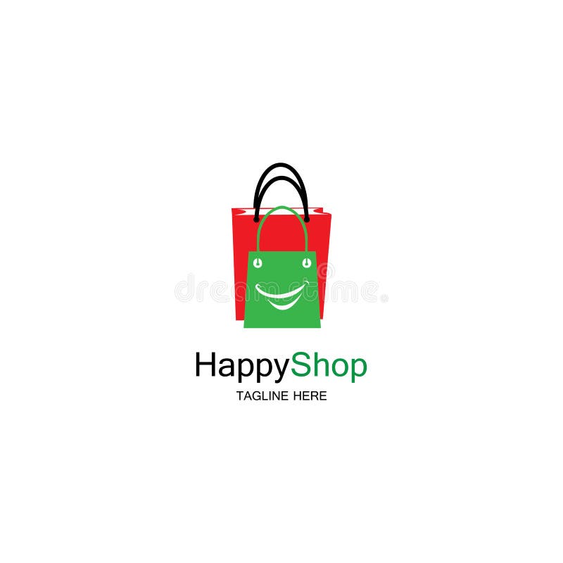 Happy Shop Logo Design Template Stock Vector - Illustration of market ...