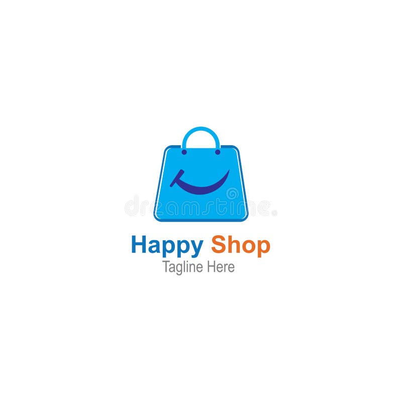 Happy Shop Logo Template Design Vector. Stock Vector - Illustration of ...