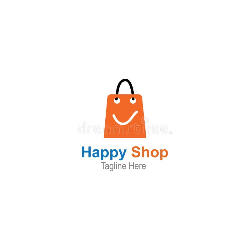 Happy Shop Logo Template Design Vector. Stock Vector - Illustration of ...