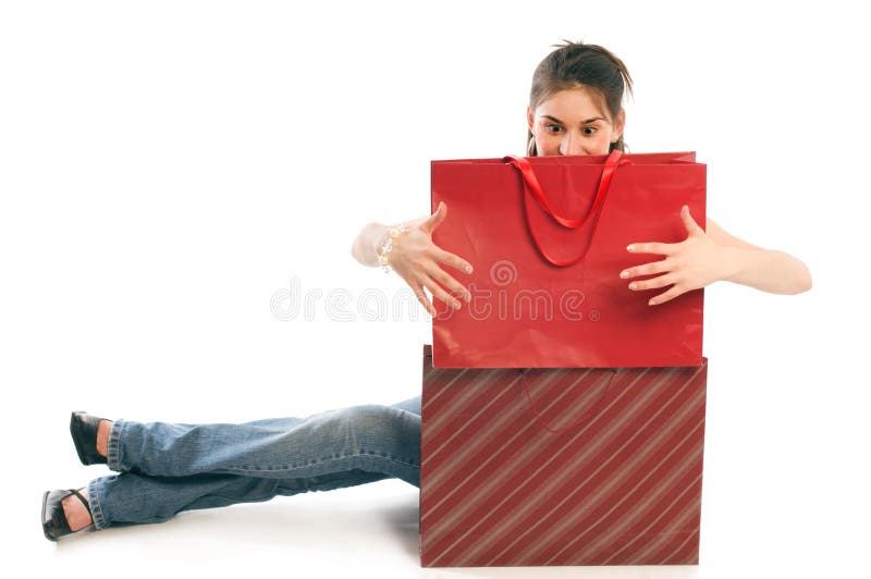 Happy shopper stock photo. Image of adult, busy, present - 16965350