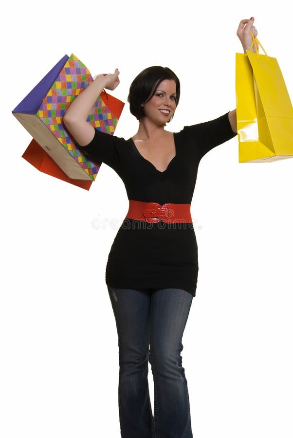 Happy shopper stock photo. Image of attire, green, person - 1912502