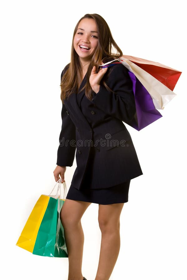 Happy shopper stock image. Image of bags, shop, emotion - 3477893