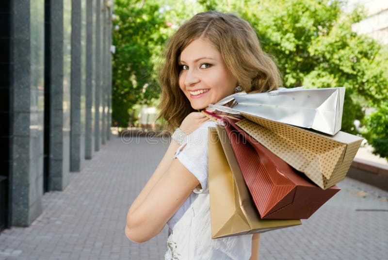 Happy shopper stock image. Image of beauty, fashion, gift - 5396361
