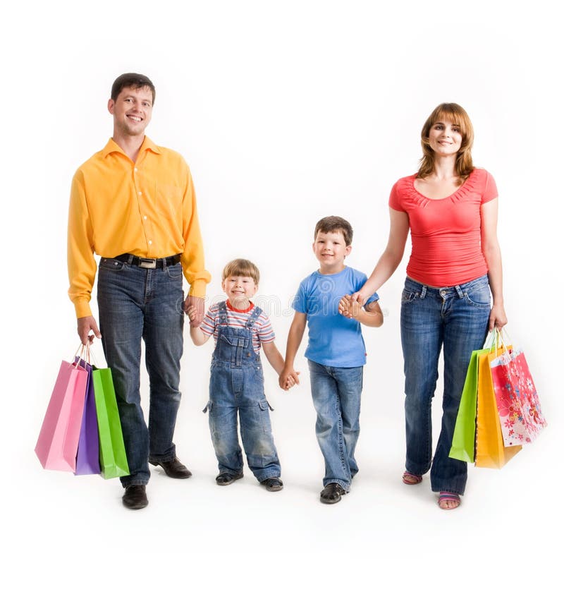 Happy shoppers stock image. Image of caucasian, gift, portrait - 7766499