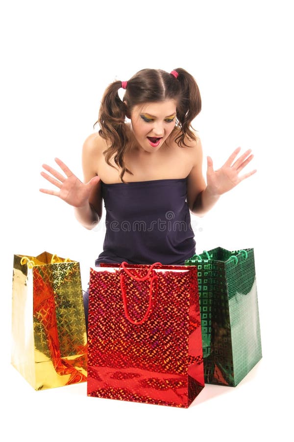 Happy shopping stock image. Image of stylish, hurry, running - 12882029