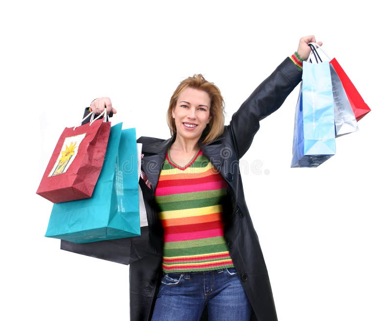 Happy shopping stock image. Image of finance, glamour, accessories - 74249