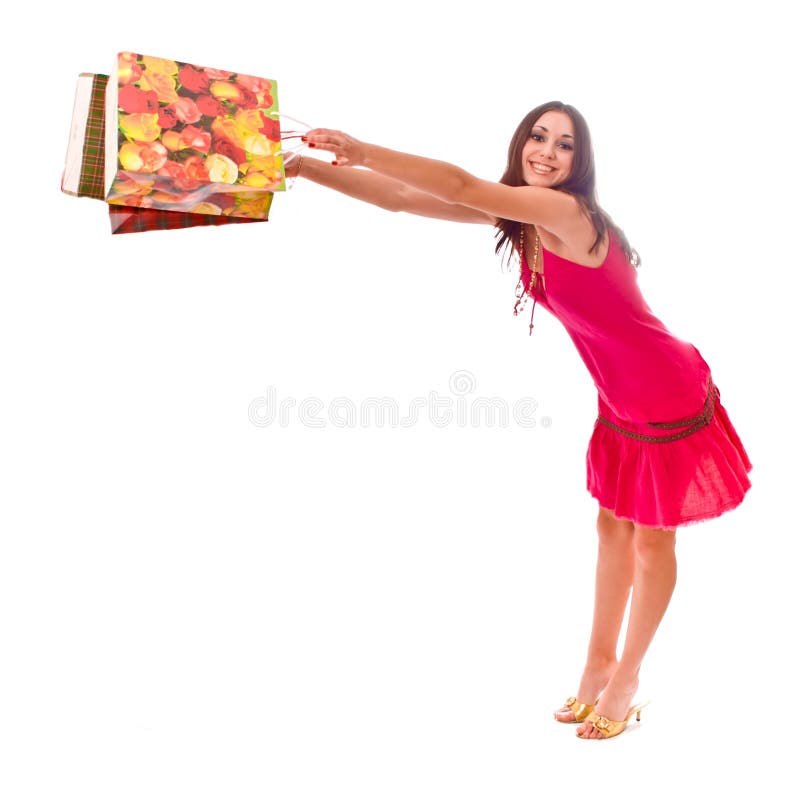 Happy shopping lady stock photo. Image of luxury, human - 3775376