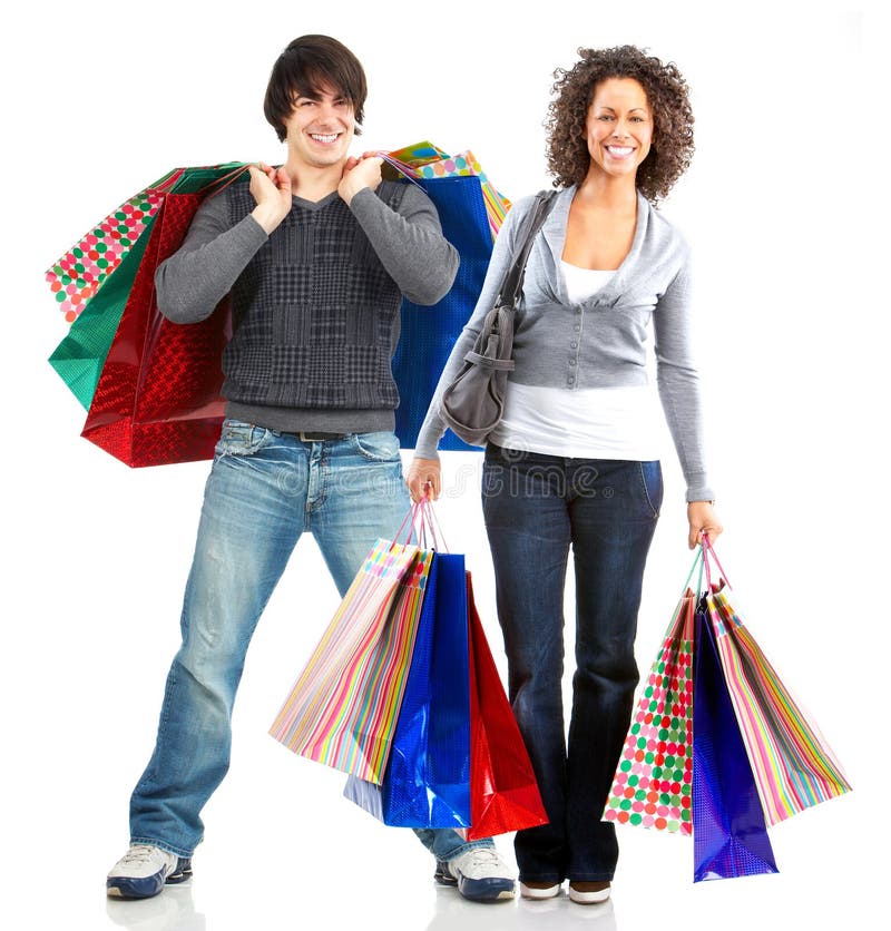 Happy shopping people. stock image. Image of women, friends - 10726949
