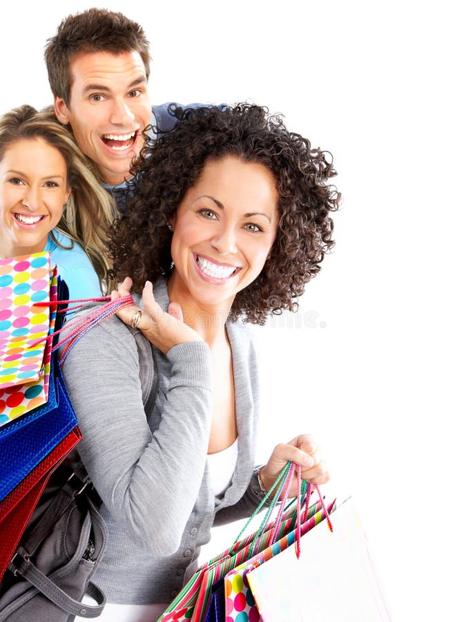 Happy shopping people. stock image. Image of women, friends - 10726949