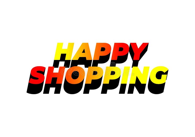 Happy Shopping. Text Effect in 3D Look with Eye Catching Color Stock ...
