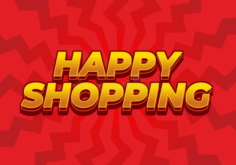 Happy Shopping. Text Effect with 3D Style and Modern Colors Stock ...