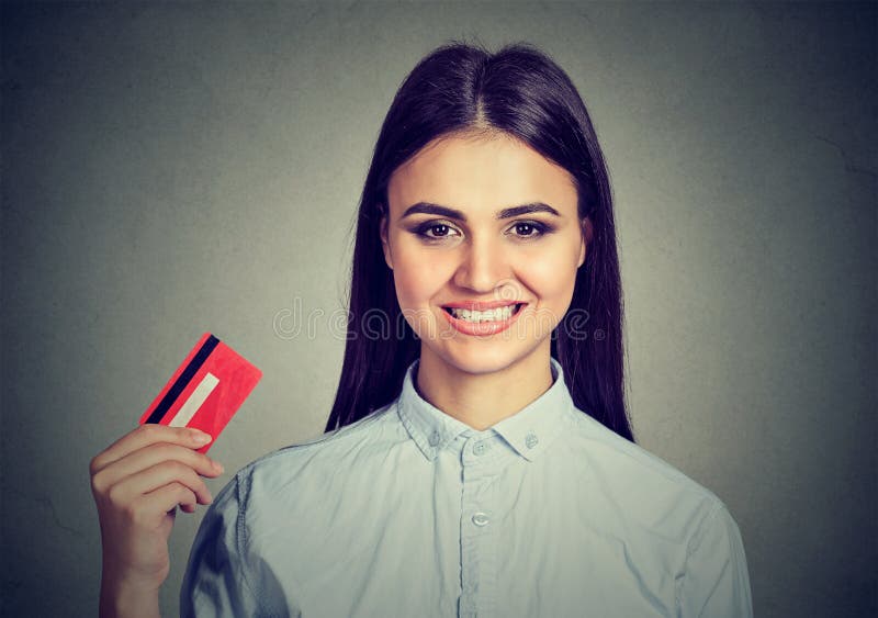Happy Shopping Woman Holding Showing Credit Card Stock Image - Image of ... Happy Shopping Woman Holding Showing Credit Card Stock Image - Image of ...