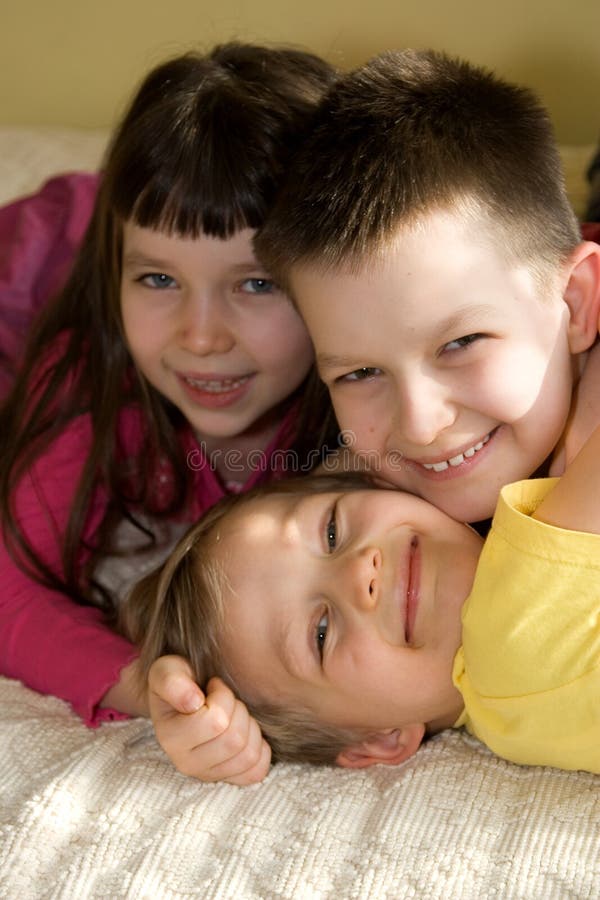 Happy Siblings at Home stock image. Image of friendship - 2054013