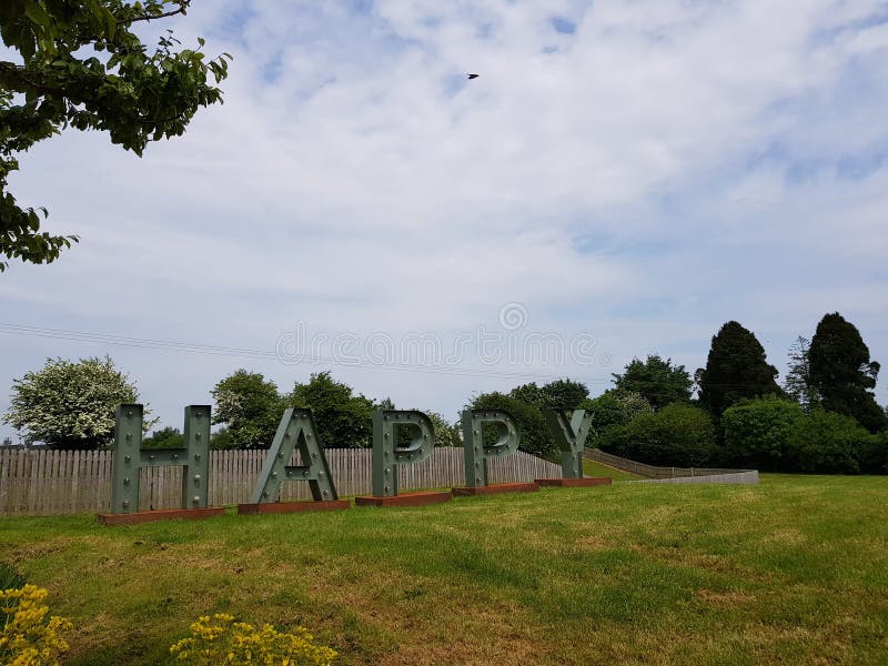 Happy sign stock photo. Image of green, sign, happy - 117510338