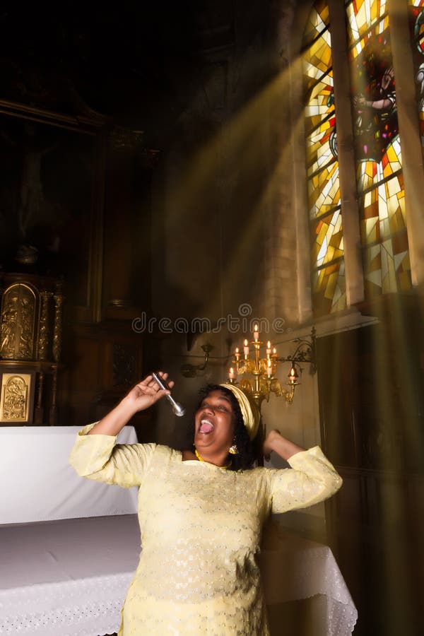 Happy Singer for the Lord stock photo. Image of african - 28892818