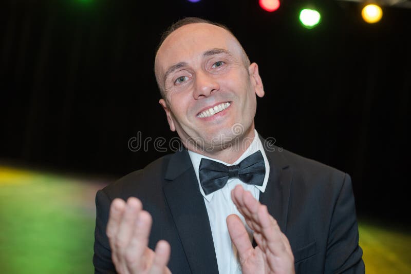Happy singer after show stock image. Image of face, entertainment ...