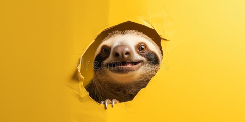 Happy Sloth on Bright Background Created with Generative Ai Tools Stock ...