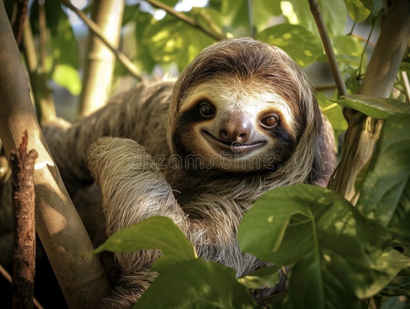 Happy sloth stock illustration. Illustration of sleeping - 293705476