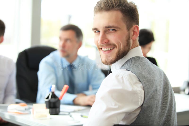 Confident business man stock photo. Image of toothy, businessman - 34111212