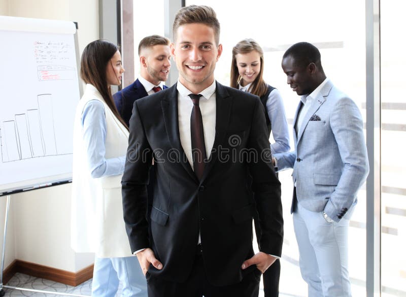 Happy smart businessman stock photo. Image of employee - 75172844