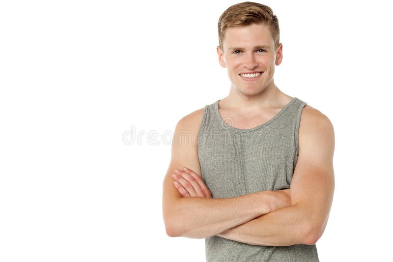 Happy Smart Guy Over White Background Stock Photo - Image of confident ...