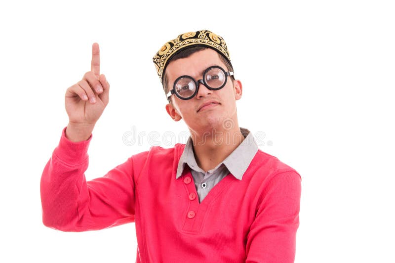 Happy and Smart Nerd with Funny Glasses Has an Idea Stock Image - Image ...