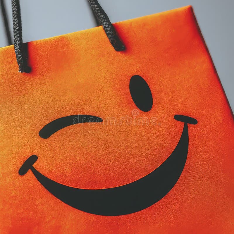 Happy Smile Bag with a Smiley Face Stock Illustration - Illustration of ...