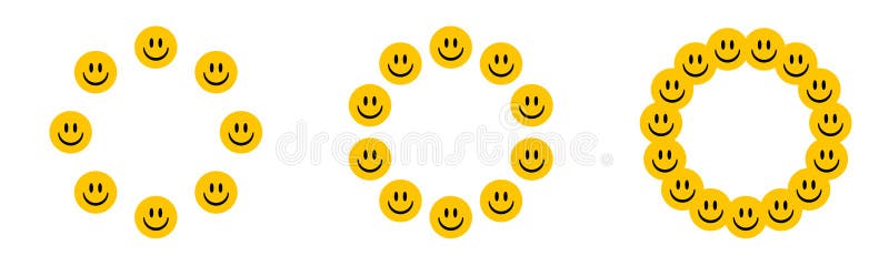 Happy Smile Face Circle Frame. Smiley Emoji Round Border Stock Vector ...