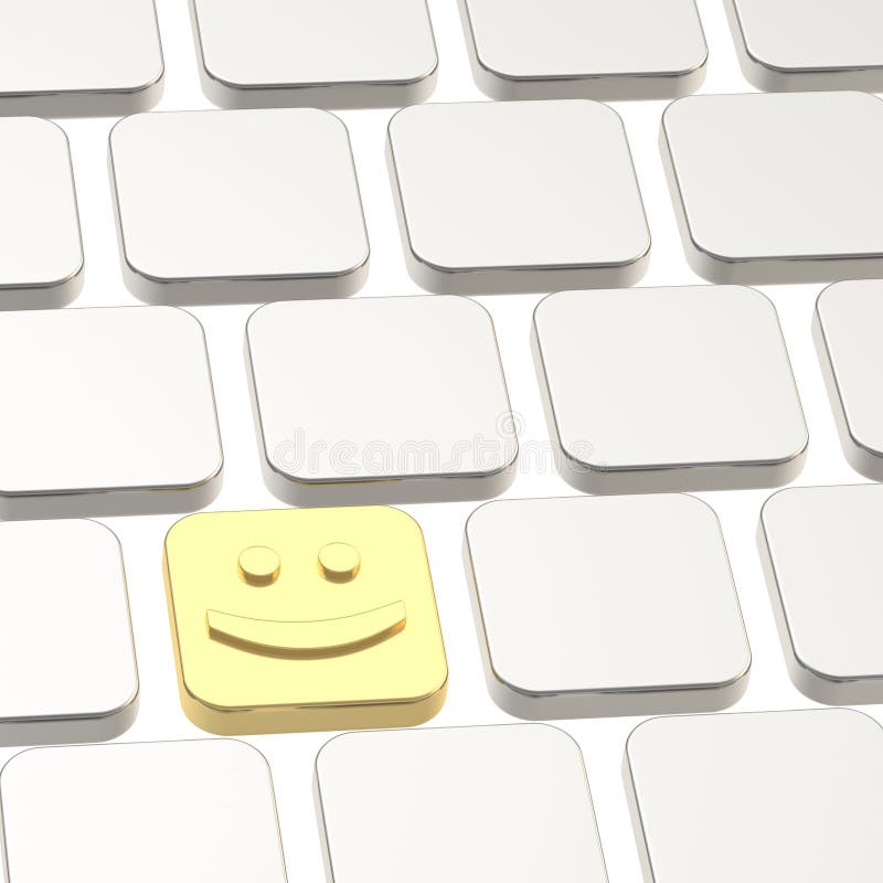 Happy Smile Keyboard Button Composition Stock Illustration ...