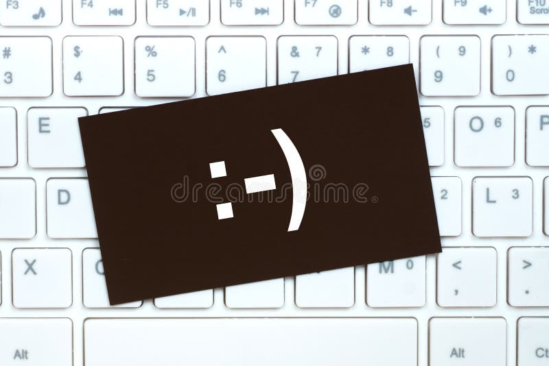 Happy Smile on Paper Card, Computer Security Concept Stock Image ...