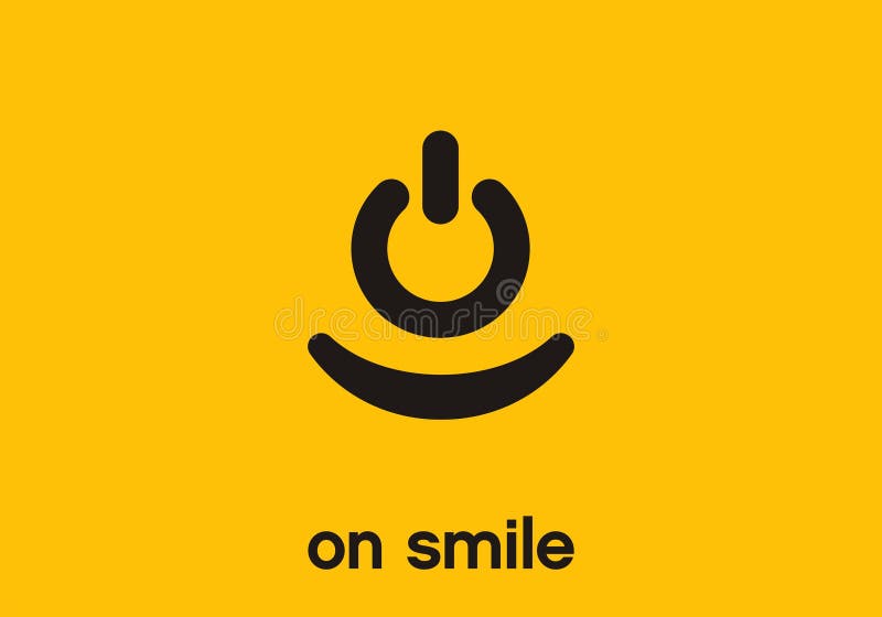 Happy Smile with Power Button Logo Design Vector Stock Vector ...