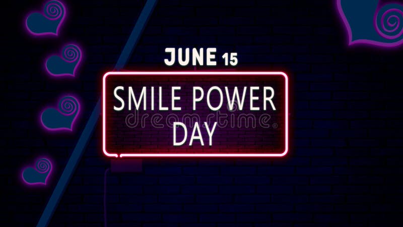Happy Smile Power Day, June 15. Calendar of June Gold Text Effect ...