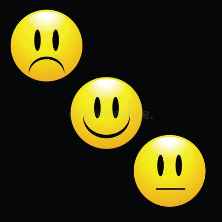 Happy Smile and Sad Faces Badge Stock Vector - Illustration of emotions ...