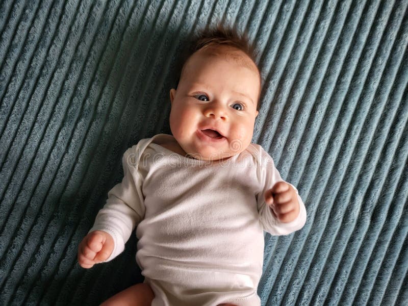 A Happy Smiles of a Three-Month-Old Baby Stock Image - Image of care ...