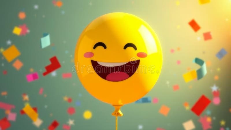 Happy Smiley Ball on Blurred Background Stock Photo - Image of ...