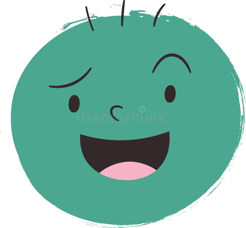 Happy Smiley Face Circle Doodle Stock Vector - Illustration of cute ...