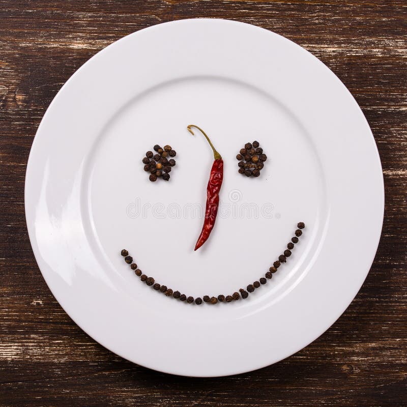 Happy Smiley Face on Dish Plate Stock Photo - Image of funny, fresh ...