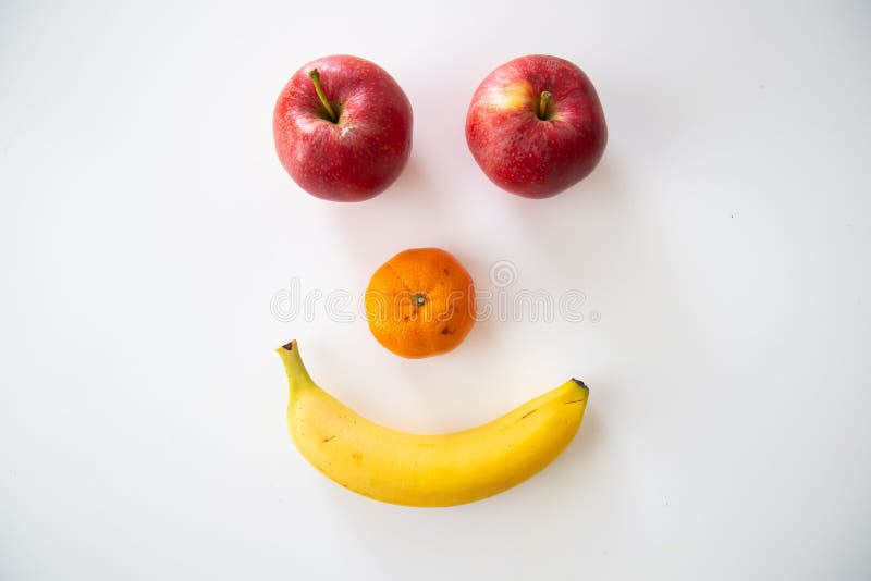 Happy Smiley Face Made Out of Fruits Stock Image - Image of composition ...