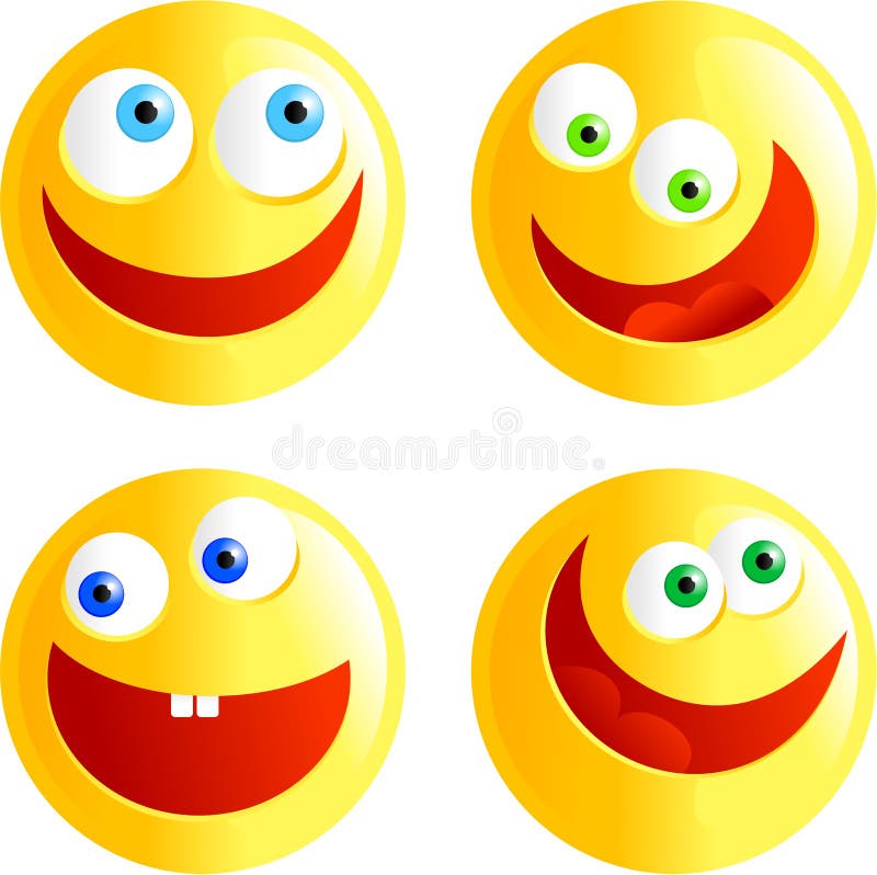 Happy smilies stock illustration. Illustration of isolated - 5578793