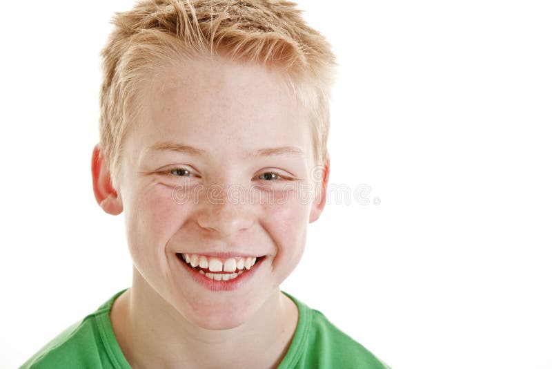 Happy Smiling 12 Year Old Boy Isolated Stock Image - Image of happiness ...